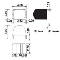 China 4x2.8x3.9mm 850nm -1050nm Ball Head Black Lens High Quality IR SMD LED Receiver for sale