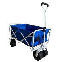 China Outdoor Garden Steel Folding Wagon Cart 150lb Load Capacity Powder Coating Telescopic Handle for sale