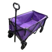 China Steel Folding Wagon Cart 150 lb Capacity Outdoor Utility Garden Trolley with Adjustable Handle for sale