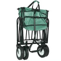China Steel Folding Wagon Cart 150 lb Capacity Outdoor Utility Garden Trolley with Adjustable Handle for sale