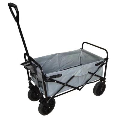 China Heavy Duty Folding Wagon Cart 220lb Capacity 600D Oxford Cloth Steel Shopping Trolley for sale