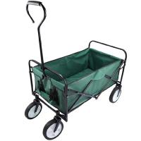 China Heavy Duty Folding Wagon Cart 220lb Capacity 600D Oxford Cloth Steel Shopping Trolley for sale