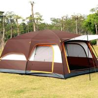 China Polyester Oxford 210D 8 Person Family Camping Tent 4 Season Waterproof Double Layer for sale