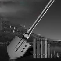 China Heavy Duty Multifunctional Aluminum Alloy Folding Shovel 76cm Camping Survival Tool for sale