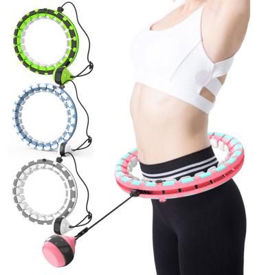 China Smart Detachable Hula Hoop 24 Section Adjustable ABS Silicone Weight Loss Fitness Hoop for sale