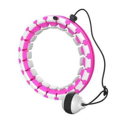 China Smart Weighted Hula Hoop 24 Knots ABS Silicone Adjustable Fitness Hoop for Waist Slimming for sale