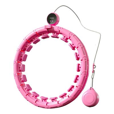 China Smart Counting Hula Hoop ABS PVC PP Adjustable 24 Sections Waist Fitness 20-50 Inch for sale