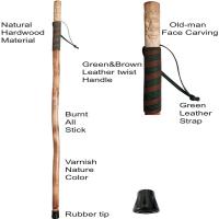 China Hand Carved Peach Wood Walking Cane 90cm Straight Handle Elderly Hiking Stick for sale