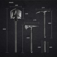 China Multifunctional Outdoor Camping Survival Tool Kit 34.5cm 3CR13 Steel Shovel Axe Set for sale