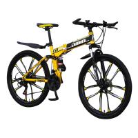 China Foldable Mountain Bike 26 Inch Double Disc Brake Aluminum Alloy 21 Speed Soft Tail Frame for sale