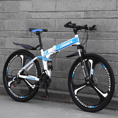 China Foldable Mountain Bike 26 Inch 21 Speed Disc Brake High Carbon Steel Off Road Adult Bicycle for sale