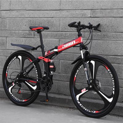 China Foldable Mountain Bike 26 Inch Steel Frame 21 Speed Disc Brake Off Road Bicycle for sale
