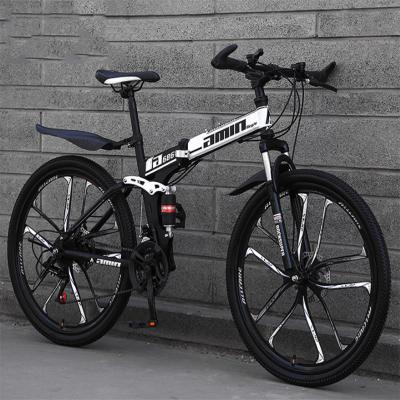 China Foldable Mountain Bike 26 Inch High Carbon Steel 21 Speed Disc Brake Off Road Bicycle for sale