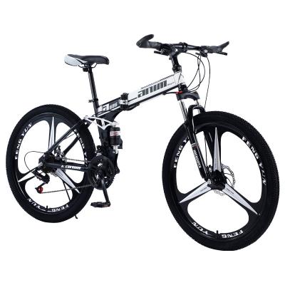 China Foldable Mountain Bike 26 Inch 21 Speed Carbon Steel Frame Disc Brake 120kg Capacity for sale