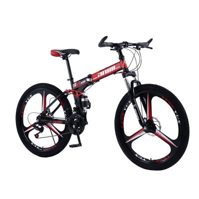 China Foldable Mountain Bike 26 Inch 21 Speed Disc Brake Aluminum Alloy Rim Steel Frame for sale