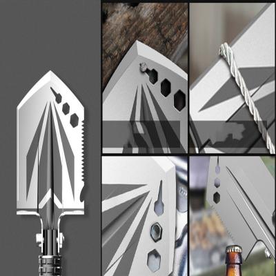 China 8in Multifunctional Military Shovel 3Cr13 Self Defense Folding Camping Tool 23 in 1 for sale