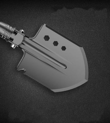 China OEM 76cm Multifunctional Outdoor Folding Shovel 3Cr13 Steel Self Defense Tactical Tool for sale