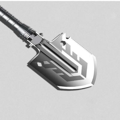 China 3Cr13 Multifunctional Outdoor Shovel 8in Blade Adjustable Head Manganese Steel Anodizing for sale