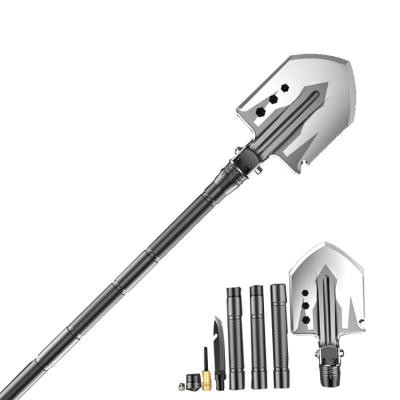 China Straight Handle Multipurpose Camping Shovel 8in Blade Folding Manganese Steel Outdoor Tool for sale