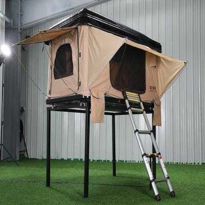 China Straight Bracing Hard Shell Roof Top Tent 192x130cm PU Coated 2-3 Person for sale