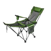 China Folding Beach Chair 600D Fabric Steel Frame Portable Camping Chair 4 Position Reclining 17.2kg for sale