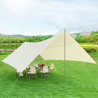 China Iron Pipe Silver Coated Fabric Crane Pop Up Beach Cabana Sun Shelter 95% UV Blockage 5 Year Warranty for sale