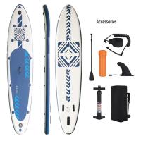 China Inflatable SUP Paddle Board 10'8 x 33 x 6 Military Grade PVC Drop Stitch Surfboard with Safety Foot Rope for sale