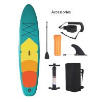 China Inflatable Stand Up Paddle Board 350x81x15cm PVC Drop Stitch Surfboard with Adjustable Paddle for sale