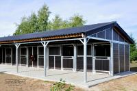 China Custom Cow Shed Farm Building Design Cattle Goat Cow Horse Poultry Farm House Stable Steel Structure for sale
