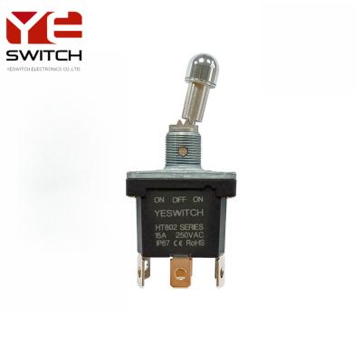 China ON-OFF-ON Metal Toggle Switch PC Terminal With Metal Locking Handle For Cranes for sale