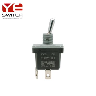 China HT802 Industrial Metal Toggle Switch Auto Reset 2 Positions 2pin Momentary for sale