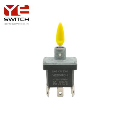 China Momentary Industrial Metal Toggle Switch With Yellow Handle For Fire Engine for sale