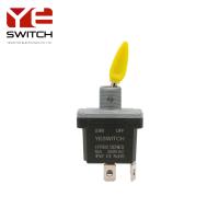China Momentary (ON)-Off Metal Toggle Switch With Yellow Booted Handle And PC Terminal for sale