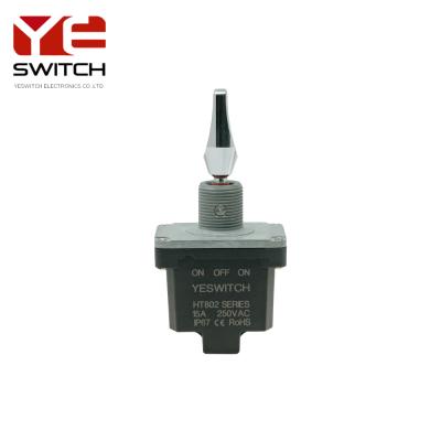China Industrial Metal Toggle Switch ON-OFF-ON Three Positions With Flat Metal Handle for sale