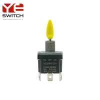 China Yellow Booted Handle Industrial Toggle Switch With PC Terminal For High Aerial Vehicle for sale