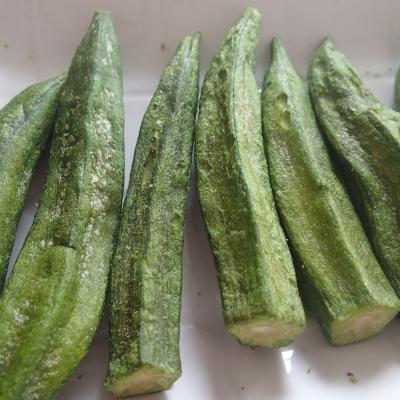 China Vacuum Fried Okra Snack 500g Healthy Crispy Vegetable Chips BRC Kosher for sale