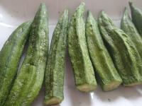 China Low Temperature Vacuum Fried Dried Okra Crisp Healthy Vegetable Snack 2.5kg Bulk for sale