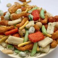 China Mixed Beans Nut Snack with Rice Crackers Peanuts Coated Green Peas 7.5kg BRC Kosher for sale