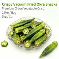 China Crispy Vacuum Fried Okra Snacks with Low Oil Content and Whole Pod for Healthy Snacking for sale