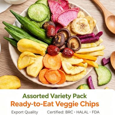 China Vacuum Fried Mixed Vegetable Crisps with Five Vegetable Varieties and Under 3% Oil Content for sale