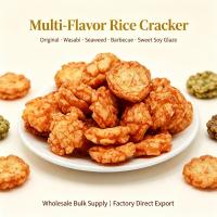 China Smoky Barbecue Flavor Crispy Rice Crackers with Export-Oriented Bulk Packaging and BRC HALAL FDA Certifications for sale