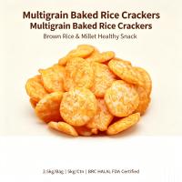 China Five-Grain Blend Baked Rice Crackers with 3.5g Dietary Fiber and Low Glycemic Impact Healthy Snacks for sale