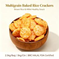 China Five-Grain Blend Baked Rice Crackers with 3.5g Dietary Fiber and Low Glycemic Impact Healthy Snacks for sale