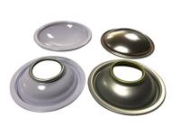 China 65mm 211# Aerosol Can Cone Tinplate Lid Clear Gold Color Valve Fixing Cover for sale