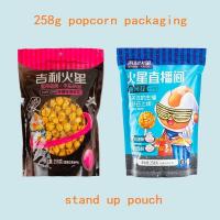 China 258g Multi Flavor Custom Plastic Popcorn Bags Stand Up Packaging Pouch for sale