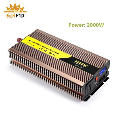 China 12V Volt 2000w Pure Sine Wave Power Inverter DC To AC 110V 220V for sale