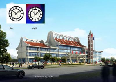 China Custom Outdoor Tower Clock 60cm to 10m Diameter Aluminum Acrylic Weatherproof Movement for sale