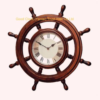 China Large Solid Wood Wall Clock 760mm Quartz Movement Custom Logo ISO9001 for sale