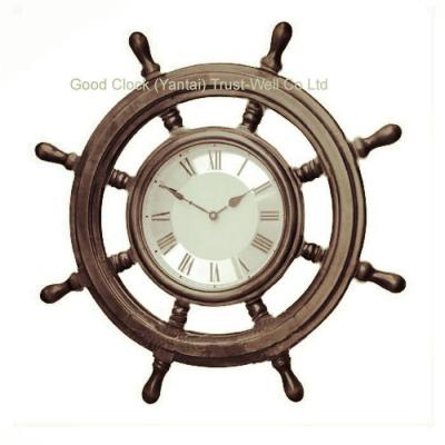China Wooden Wall Clock 760mm Quartz Movement Custom Logo ISO9001 for sale