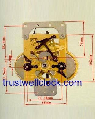 China Wooden Square Wall Clock with 15 or 31 Day Movement Quartz Movement China Made for sale